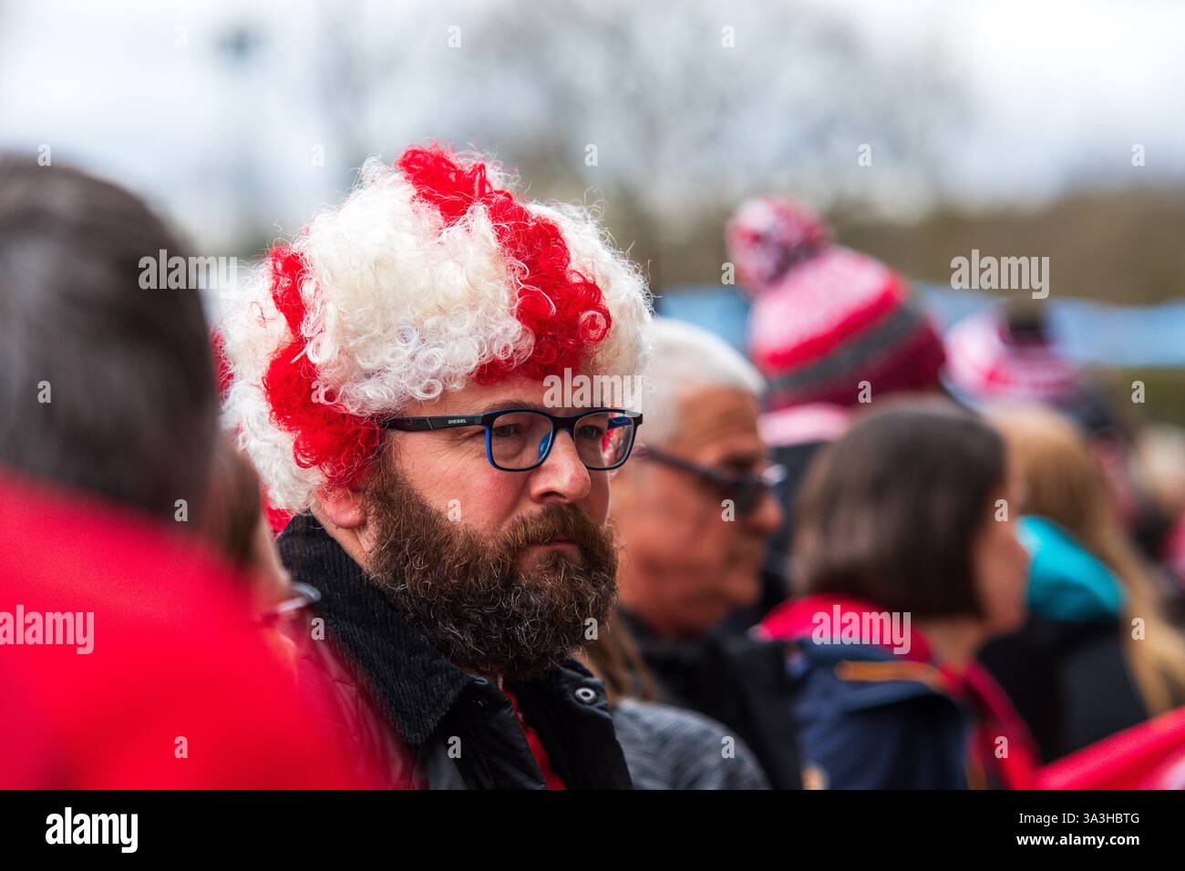 London, UK, 16th March 2025 Gloucester-Hartpury fans arrive for the ...