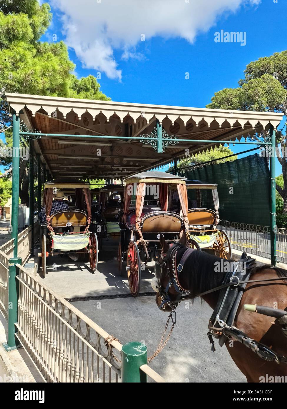 Valletta, Malta 27. September 2024, Traditional horse drawn carriages ...