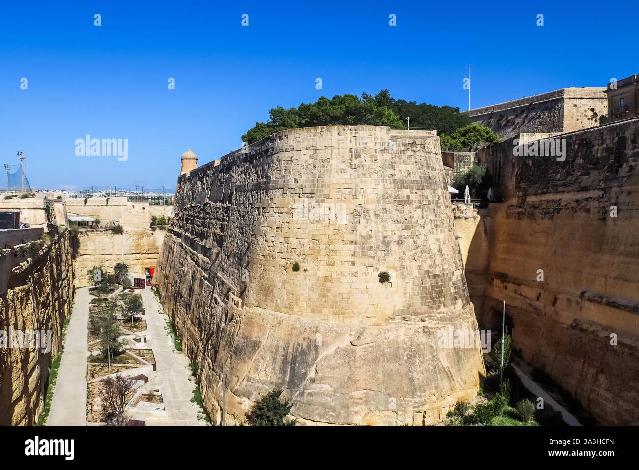 Valletta, Malta 27. September 2024, Dry ditch at Valletta ...