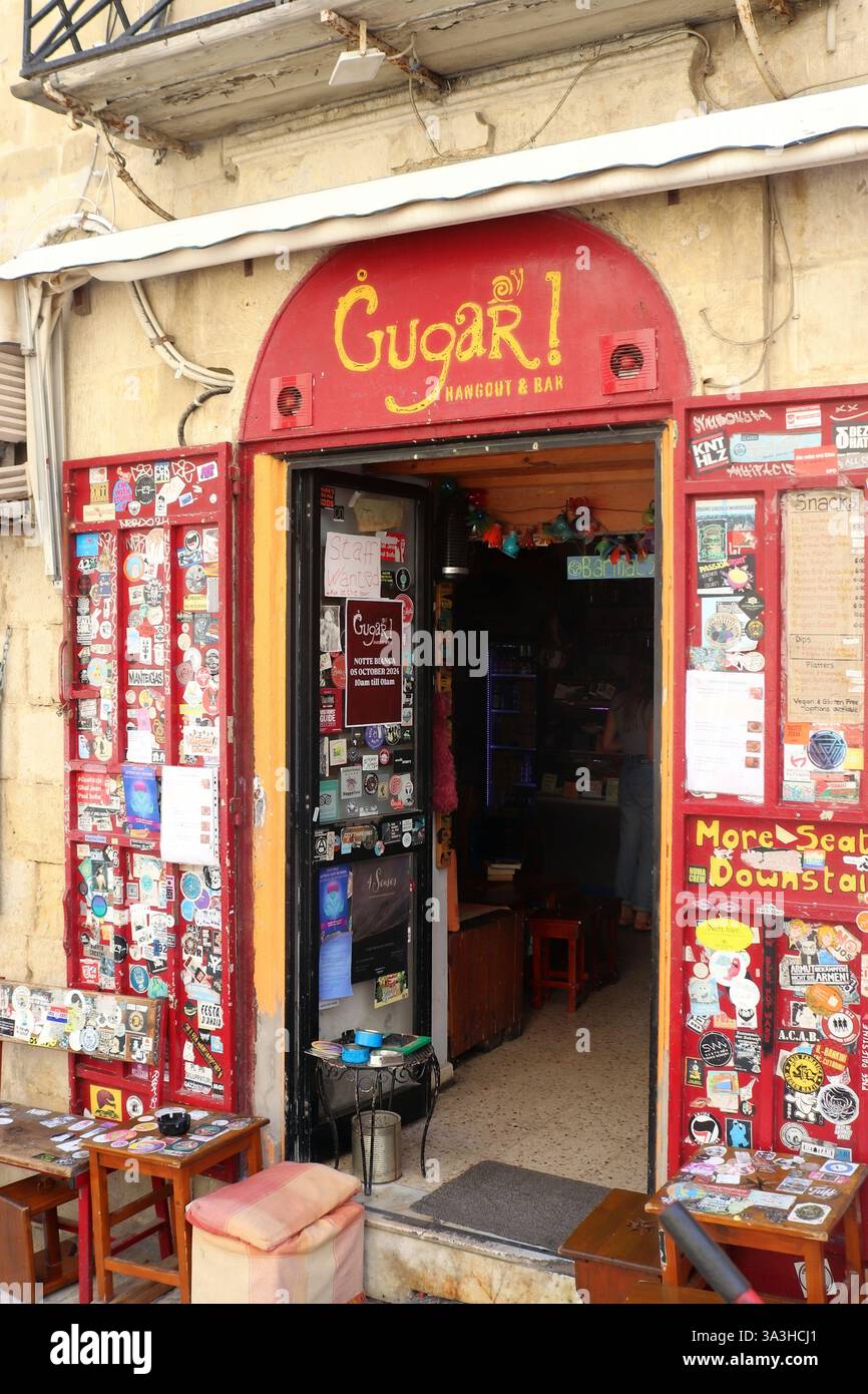 Valletta, Malta 27. September 2024, Open entrance of Gugar hangout and ...