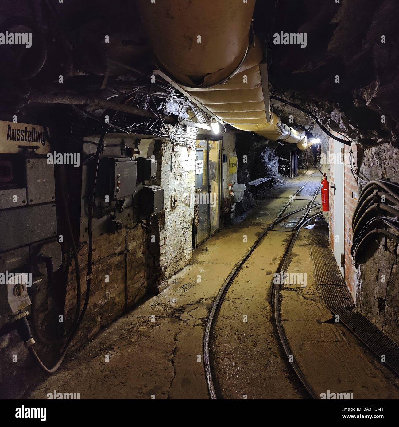 Underground, tunnels in the visitor mine, Rammelsberg ore mine, UNESCO ...