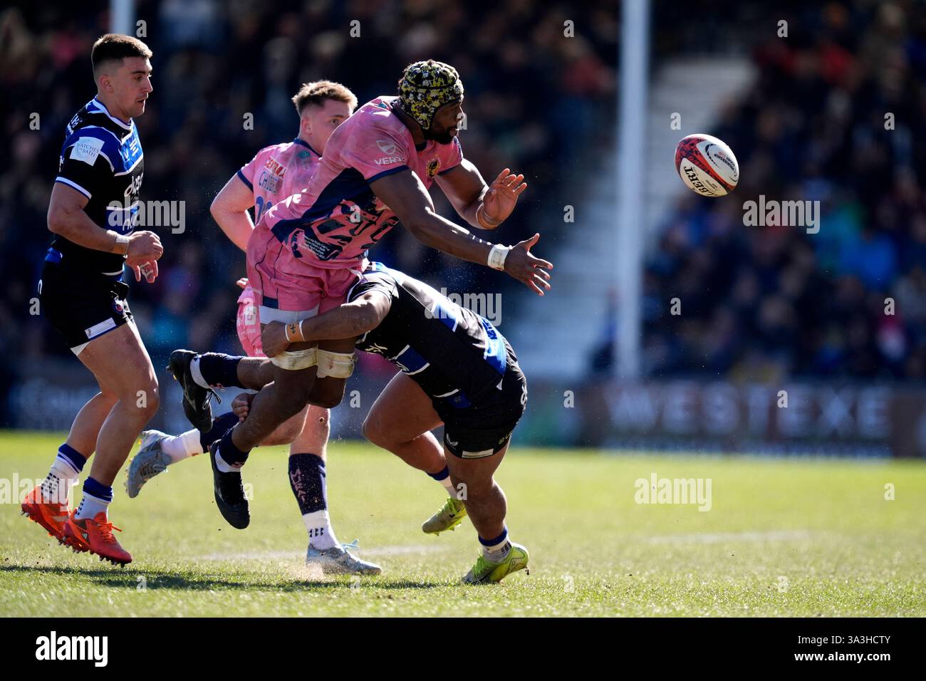 during the Premiership Rugby Cup final at Sandy Park, Exeter. Picture ...
