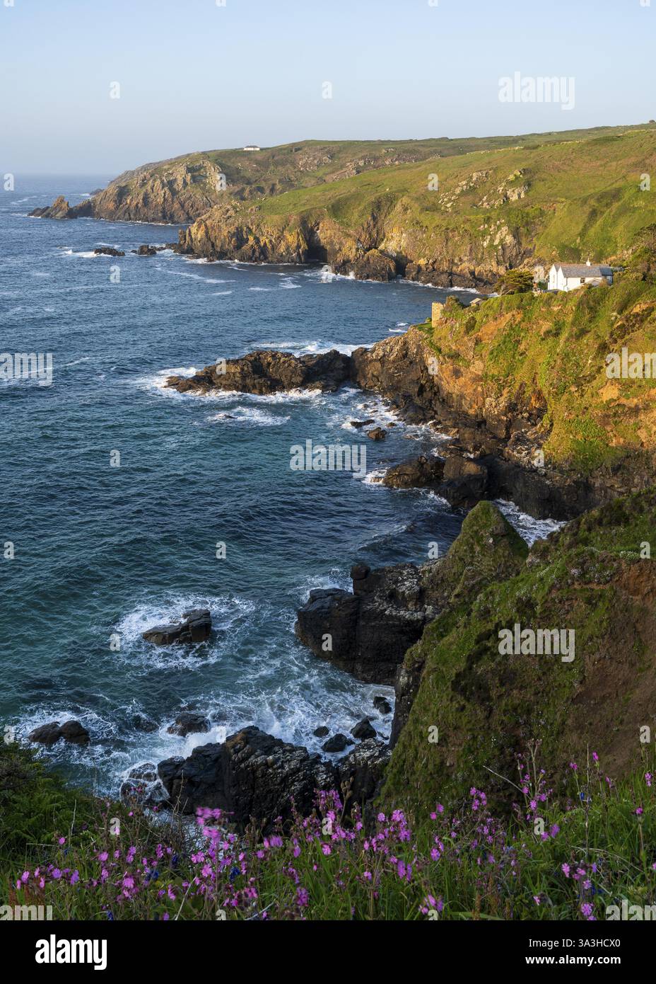 Landscape. On the headland of Gurnard's Head, view along the coast to ...