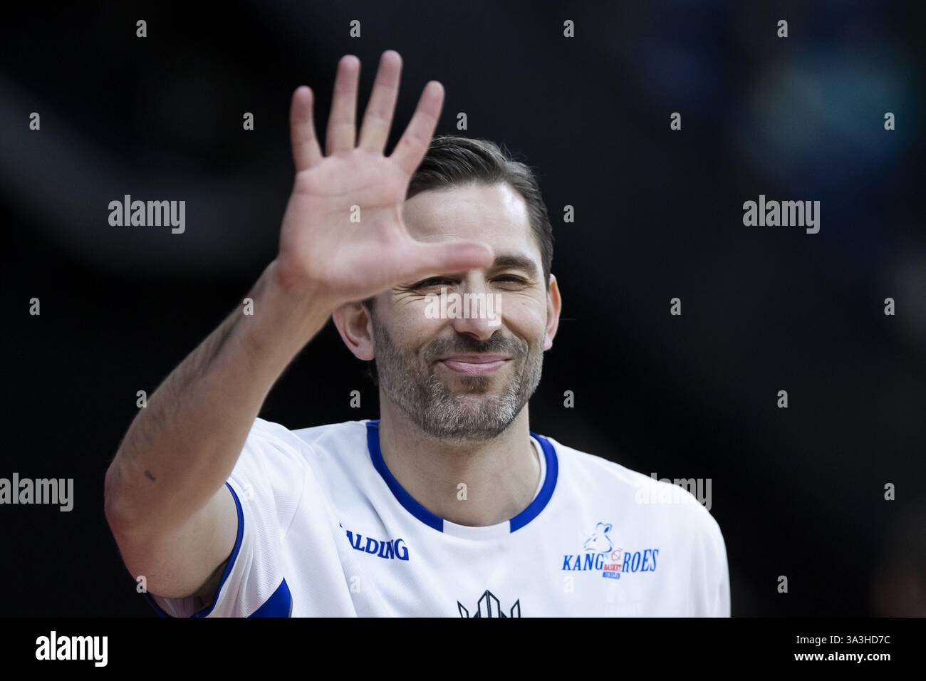 Mechelen's Domien Loubry pictured before a basketball match between ...