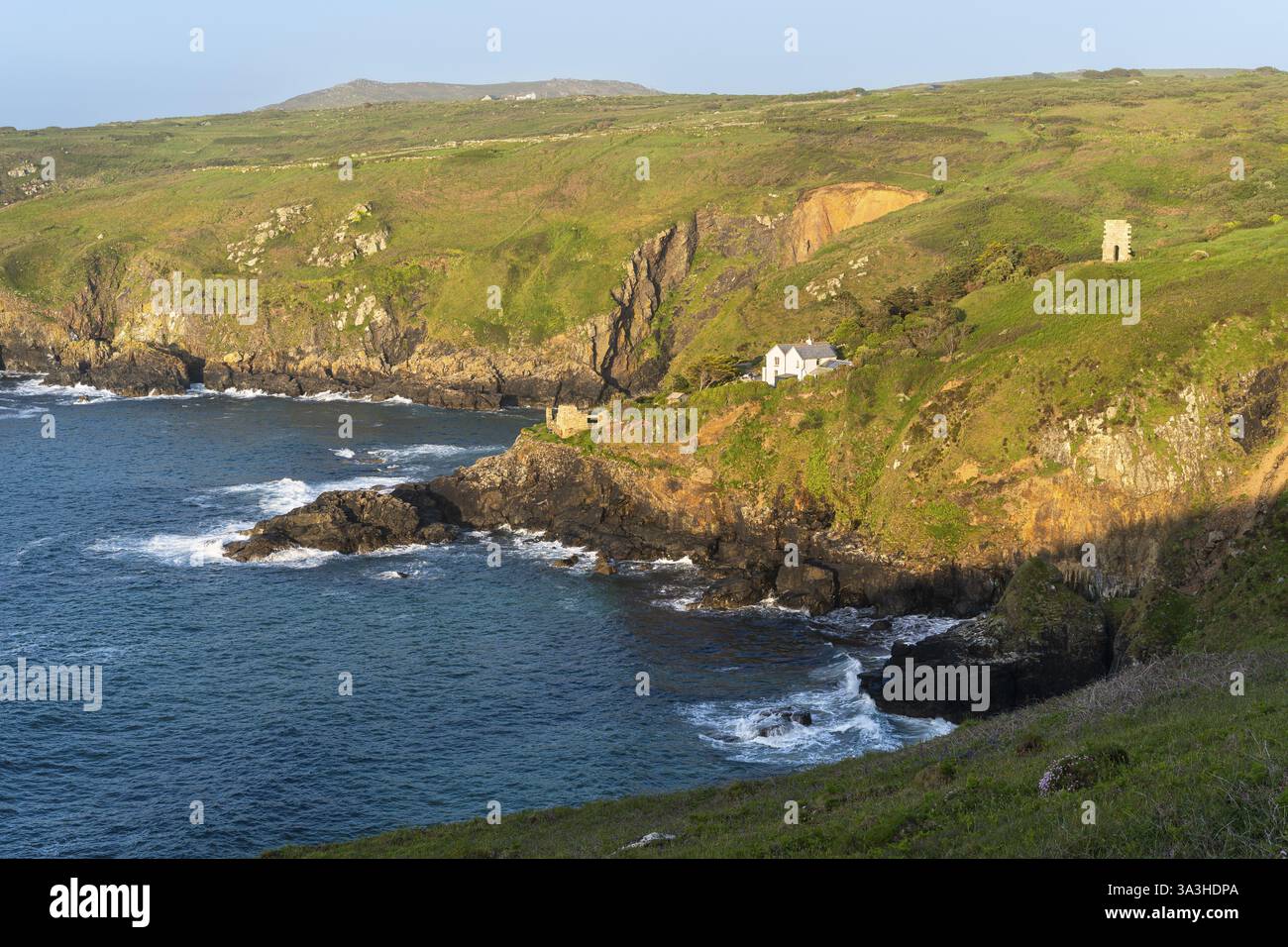 Landscape. On the headland of Gurnard's Head, view along the coast to ...