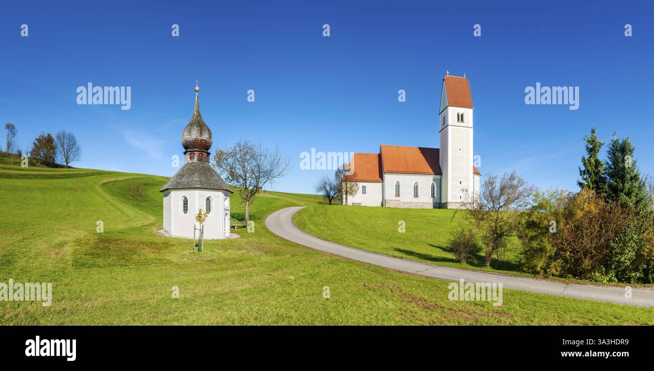 The Gothic pilgrimage church of St Florian with the baroque fountain ...