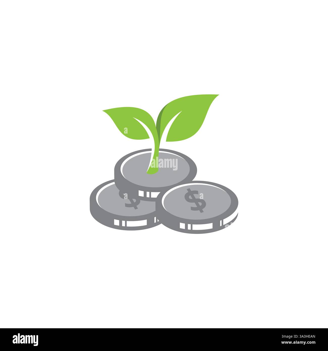Money tree growth from coins stack, business investment concept, vector ...