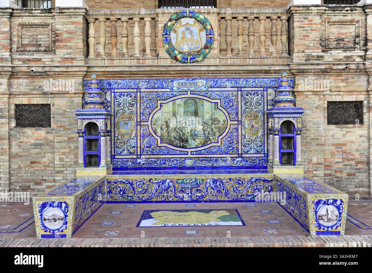 Plaza de Espana in Seville, Seville, Andalusia, Spain, Europe, Detailed ...