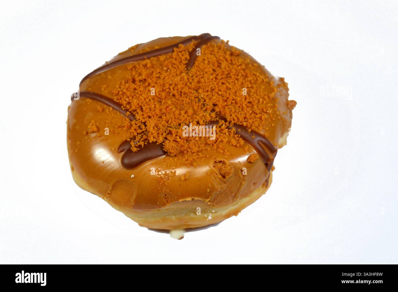 Caramelized biscuit paste cream round donut, a glazed, yeast raised ...