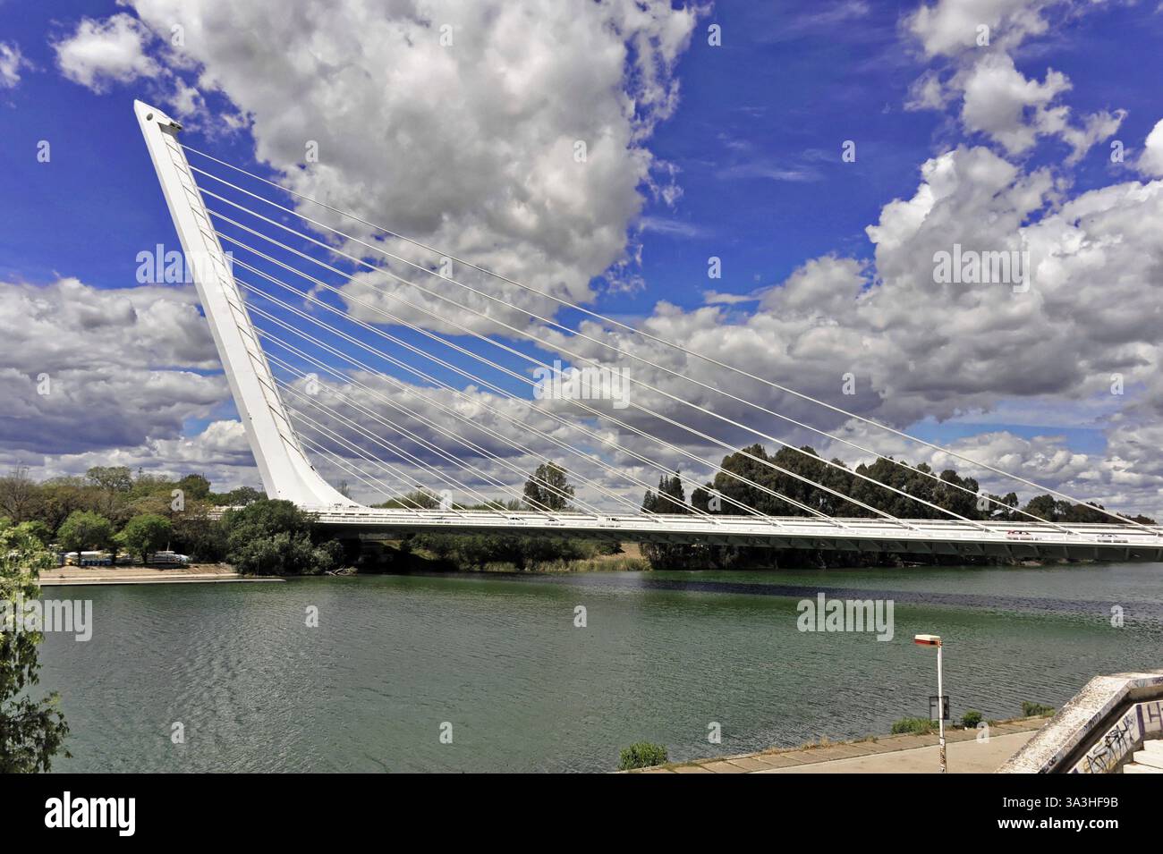 Puente del Alamillo, Alamillo Bridge, over the Guadalquivir River ...