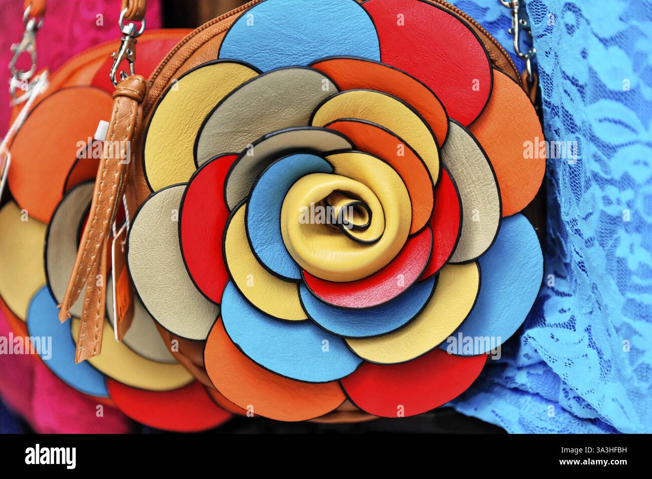 Cordoba, Andalusia, Spain, Europe, handbag in the shape of a flower ...