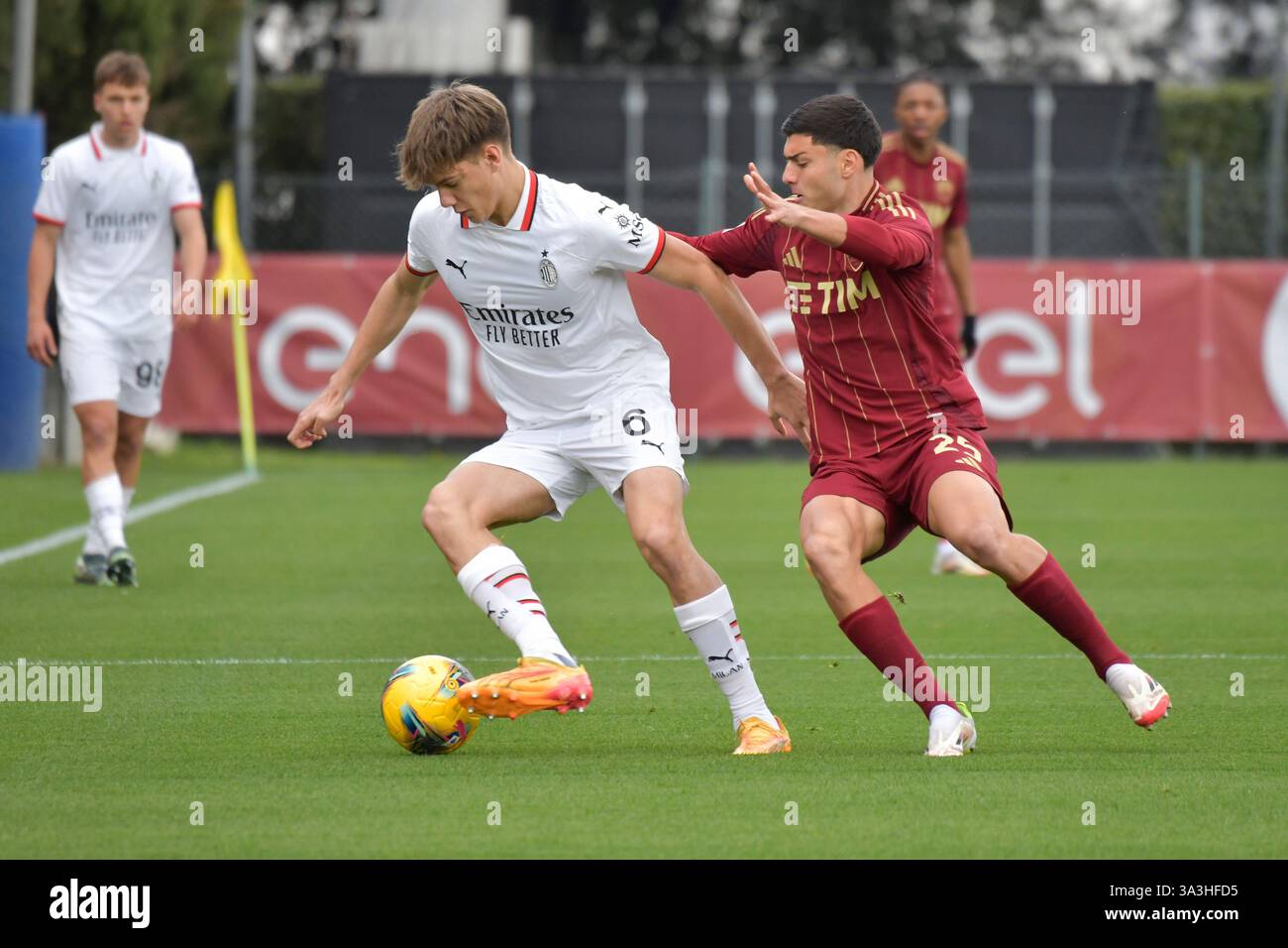 Rome, Italy. 16th March, 2025. Dorian Paloschi (AC Milan) and Marco ...