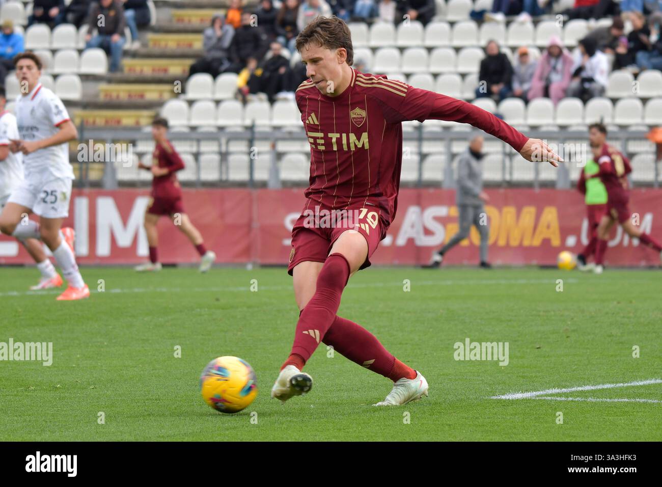 Rome, Italy. 16th March, 2025. Filippo Reale (AS Roma) during the ...