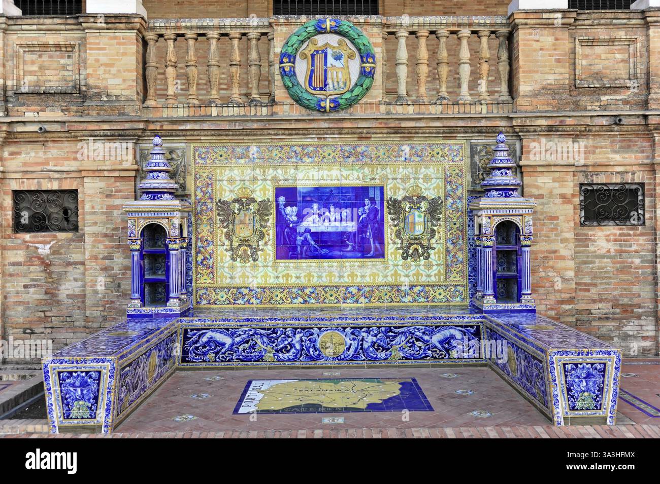 Plaza de Espana in Seville, Seville, Andalusia, Spain, Europe, Richly ...