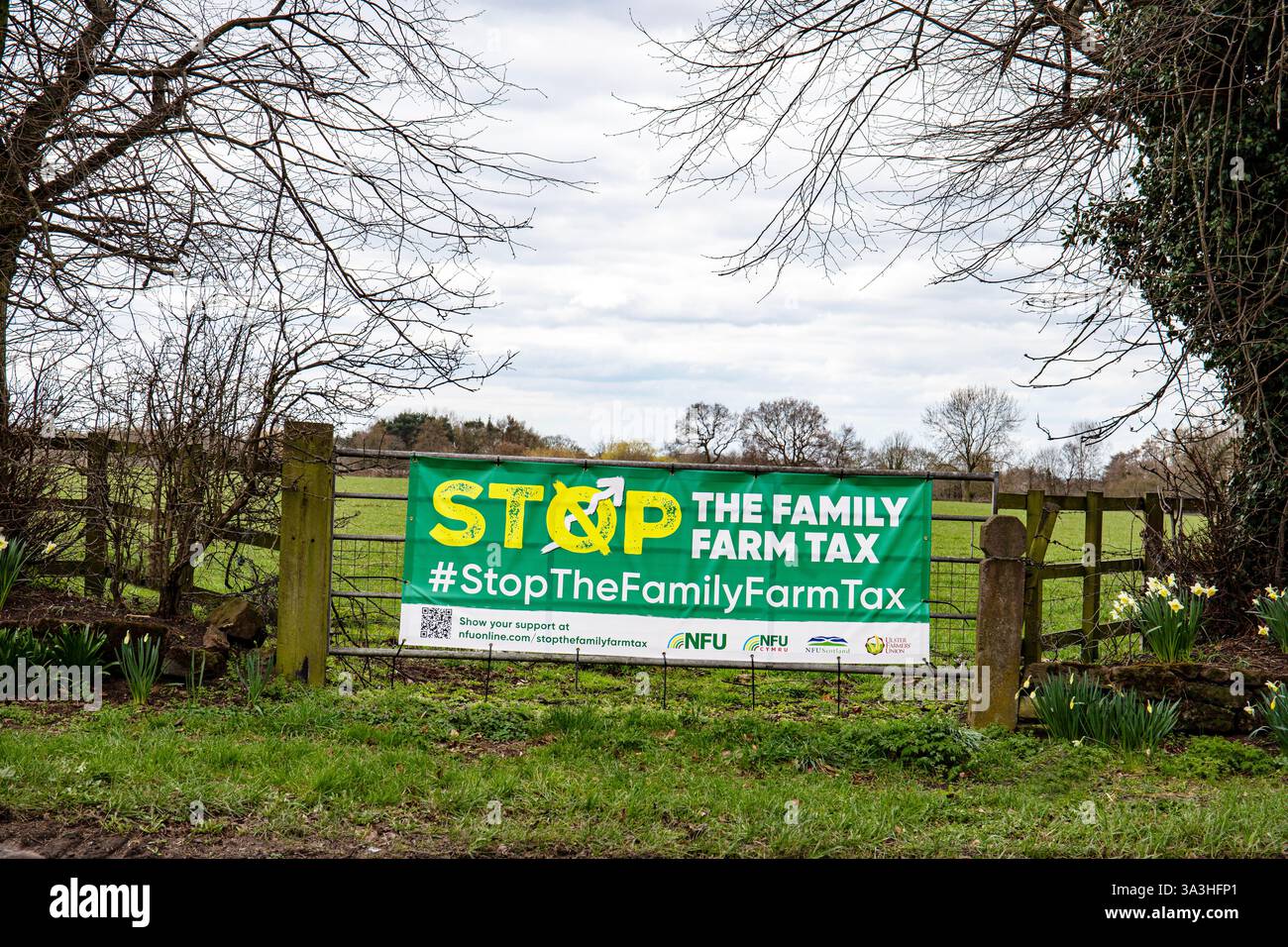 Stop the family farm tax banner hi-res stock photography and images - Alamy