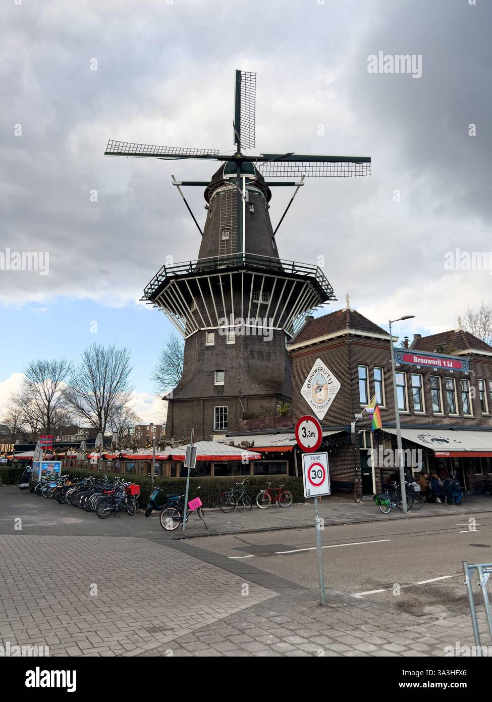 Heritage Windmill De Gooyer in Amsterdam, Netherlands Stock Photo - Alamy