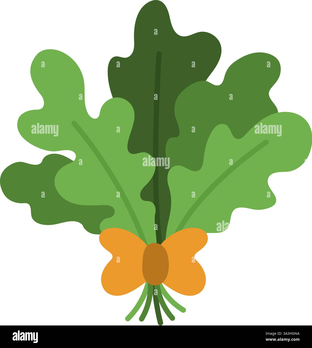 Vector acorn leaf bouquet icon. Magic object clipart. Woodland fantasy ...