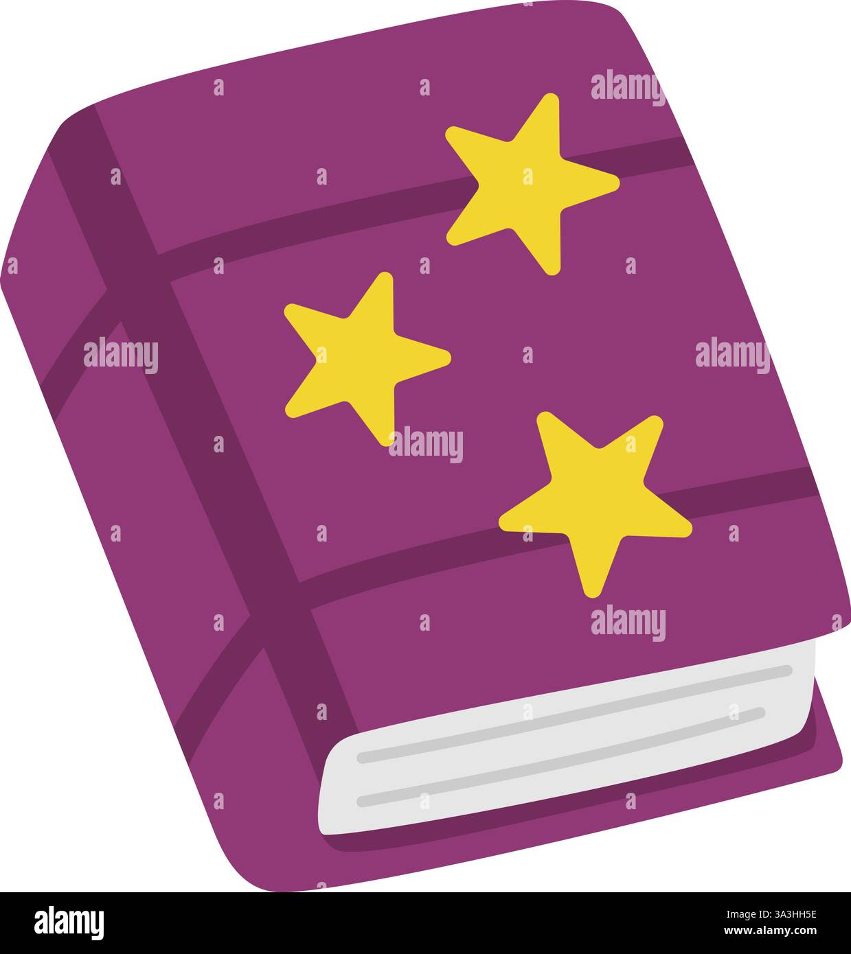 Vector spell book with stars, front view. Back to school or fairytale ...