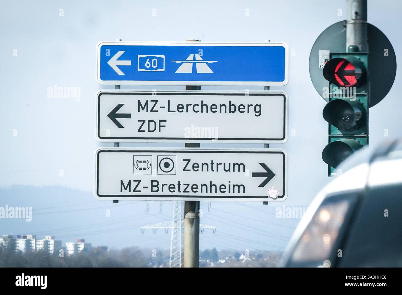 Mainz, Deutschland, Europa, Verkehrsschild, Autobahn A60, Mainz ...