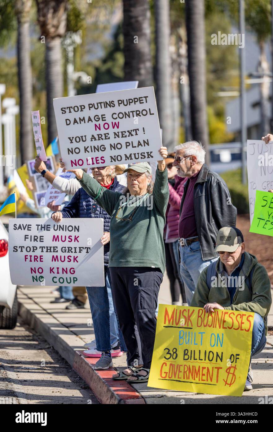 Santa Barbara, USA. 15th Mar, 2025. Santa Barbara protesters gather at ...