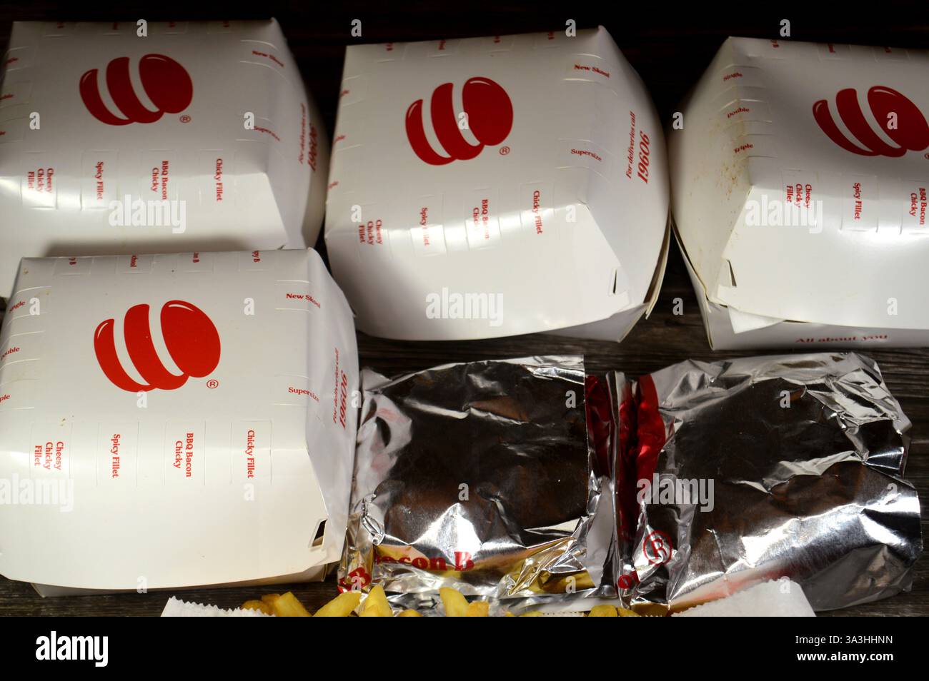 Cairo, Egypt, February 8 2025: Wimpy fast food meal, Wimpy is a ...