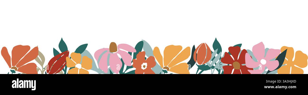 Vector art floral colorful banner, border, overlay Stock Vector Image ...