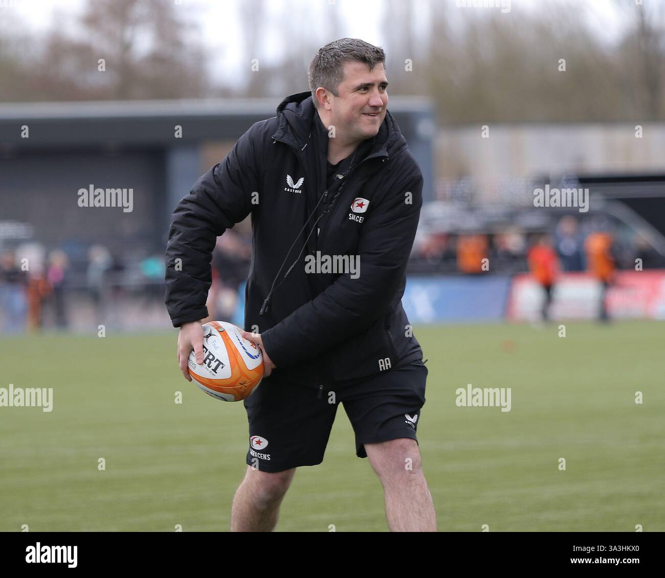 North London, England, March 16 2025: Saracens Director of Rugby Alex ...