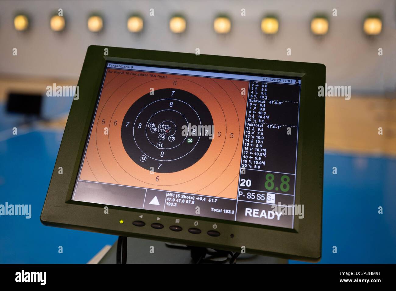 Monitor of an air riffle and air pistol competition event Stock Photo ...