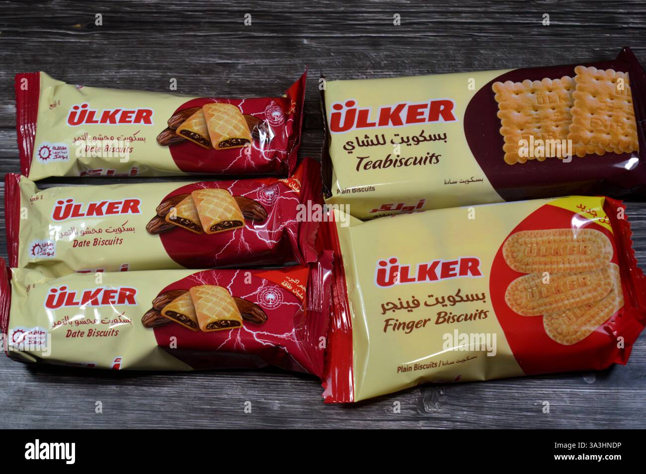 Cairo, Egypt, March 1 2025: Ulker Assorted biscuits, plain, fingers ...