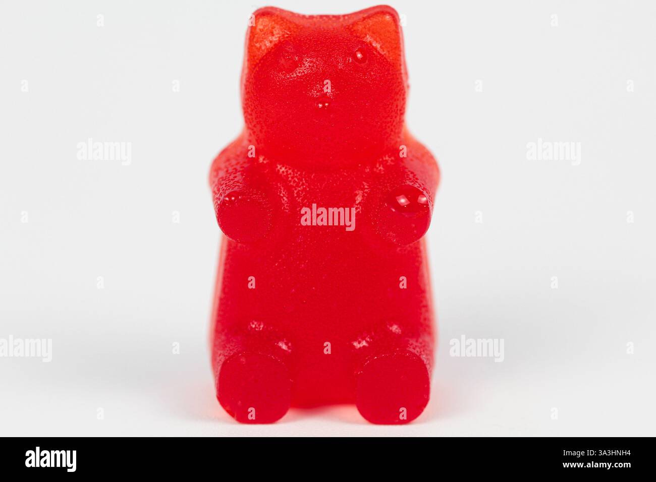 Homemade red gummy bear candy isolated on white background Stock Photo ...
