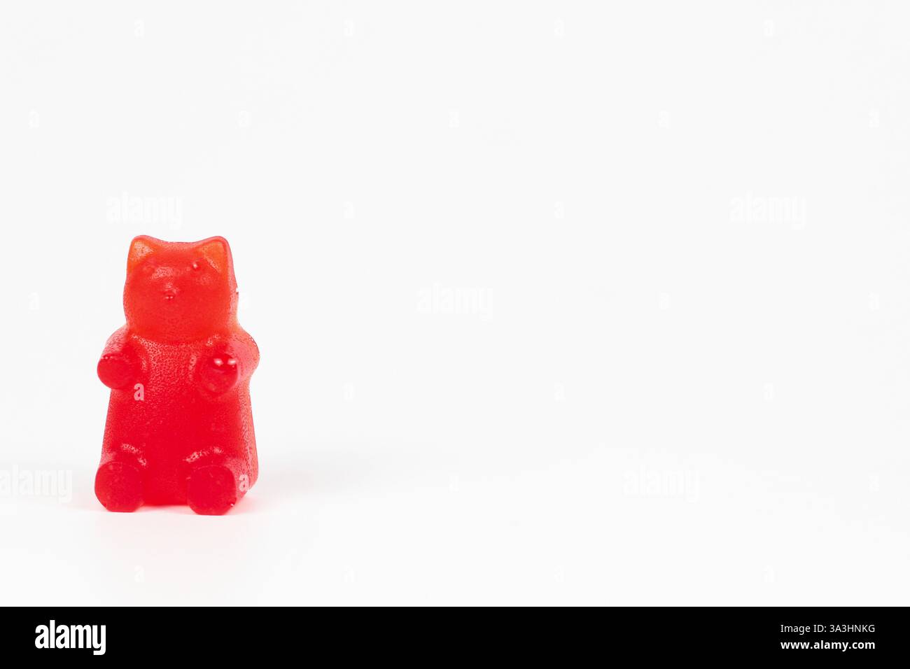 Homemade red gummy bear candy isolated on white background Stock Photo ...