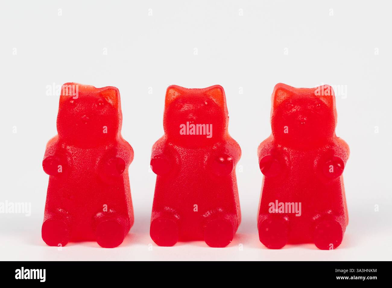 Homemade red gummy bear candy isolated on white background Stock Photo ...