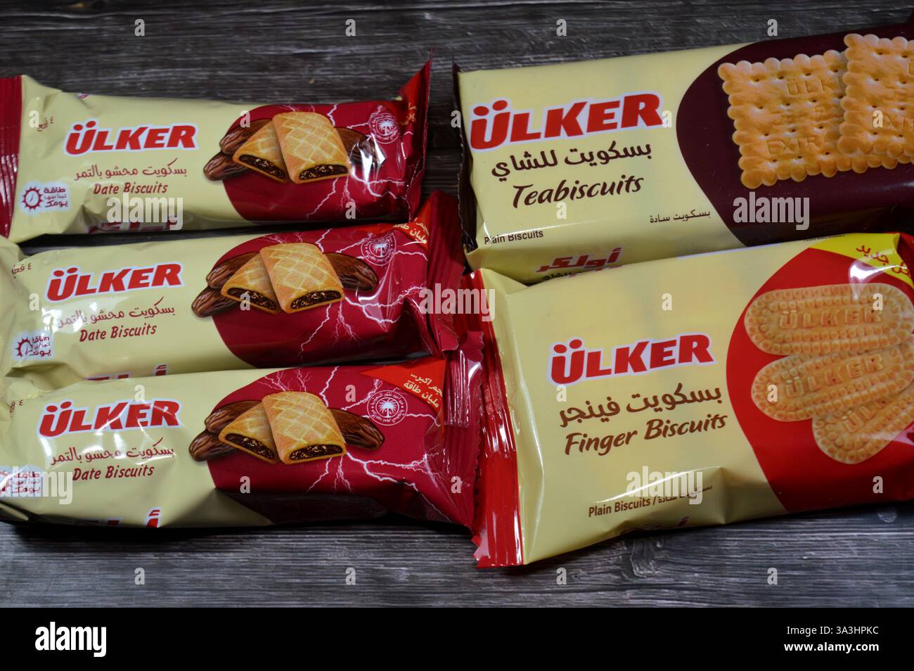 Cairo, Egypt, March 1 2025: Ulker Assorted biscuits, plain, fingers ...