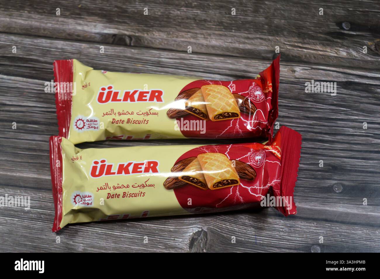 Cairo, Egypt, March 1 2025: Date biscuits from Ulker, biscuit brand ...