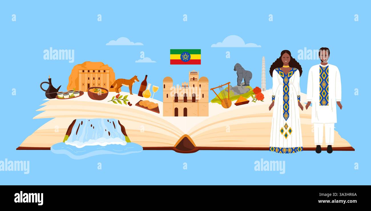 Ethiopian culture elements, food and drink, famous architecture ...
