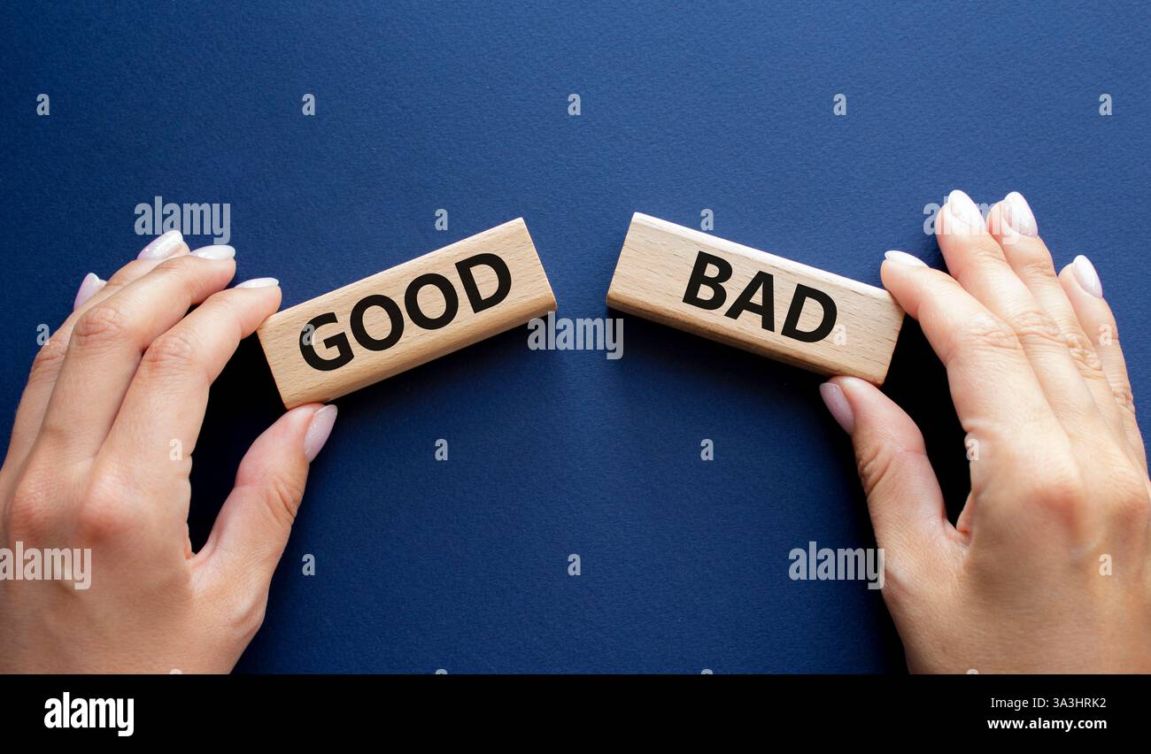 Good or Bad symbol. Concept word Good or Bad on wooden blocks ...