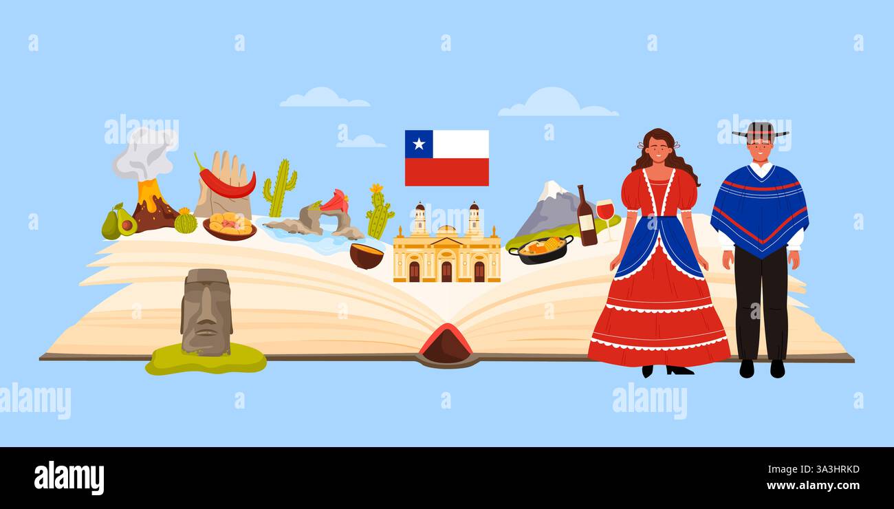 Chilean traditional costumes Stock Vector Images - Alamy