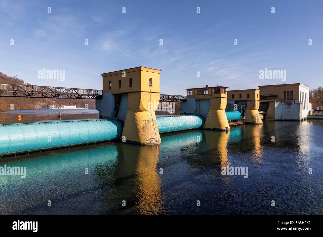 the run-of-river power plant at lake Hengstey between Herdecke and ...