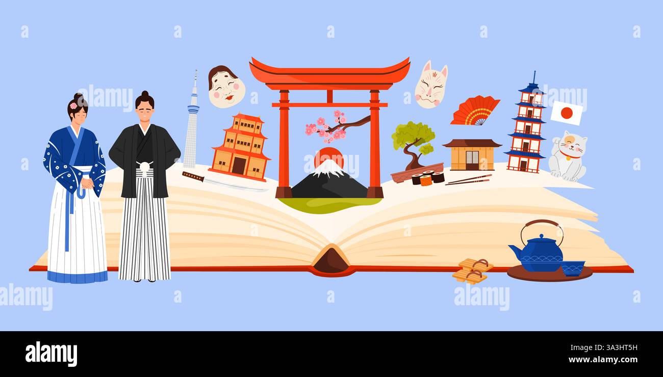 Japanese culture elements and attractions, travel to Japan infographic ...