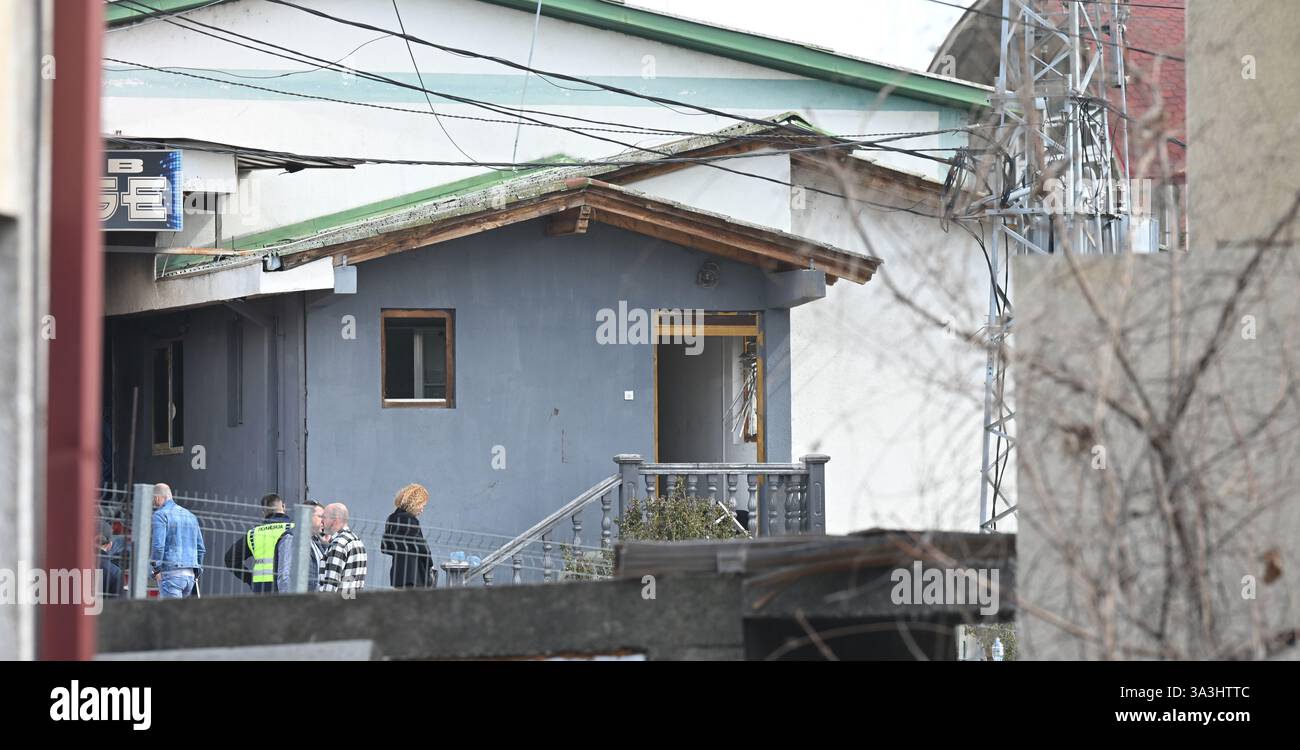 Zagreb, Croatia. 07th Feb, 2025. Emergency responders operate outside a night club, following a ...