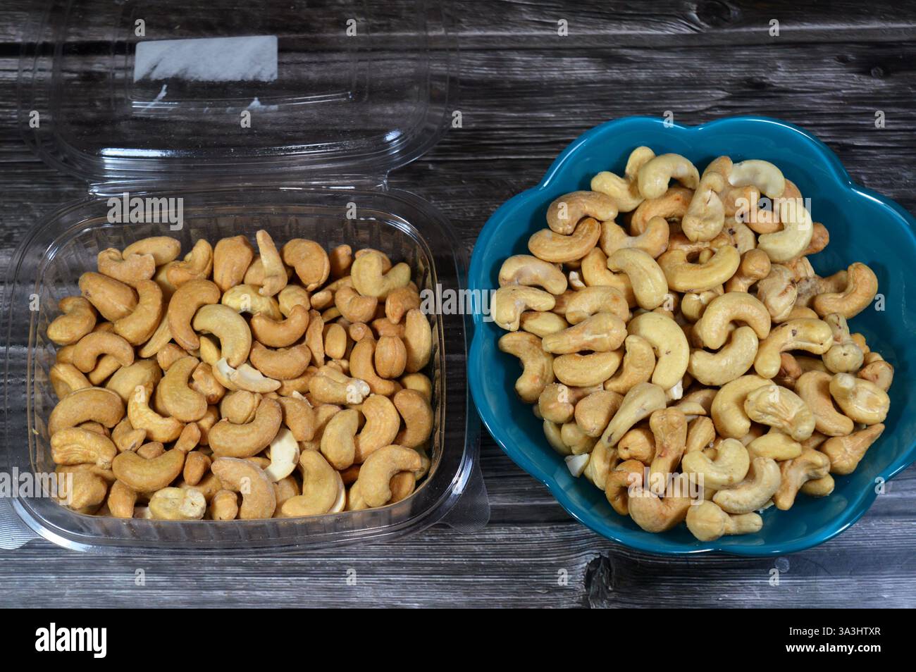 Salted and roasted Cashew nuts, Cashew is the common name of a tropical ...