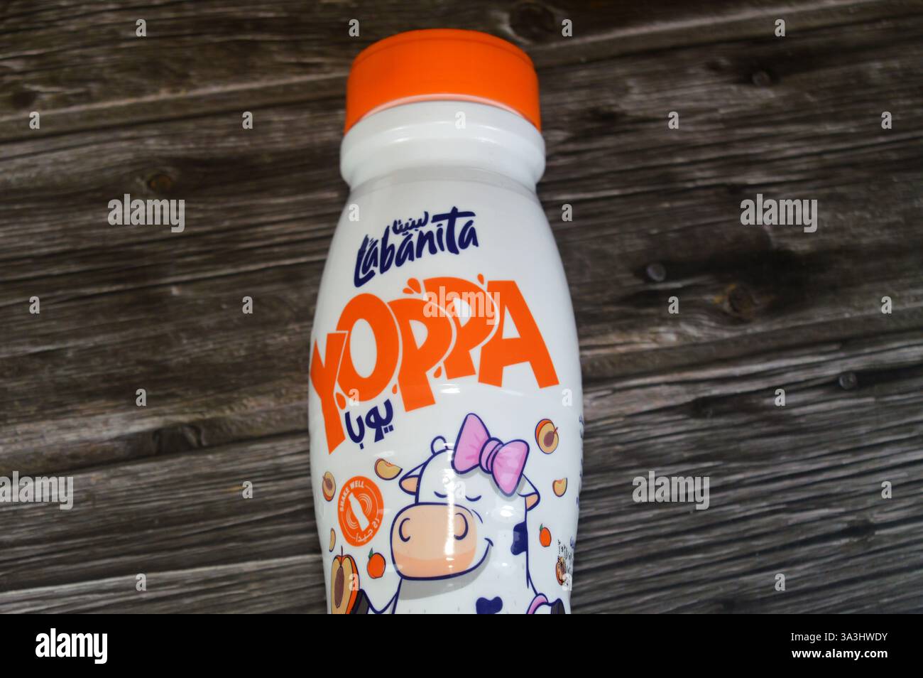 Cairo, Egypt, March 10 2025: Peach Labanita YOPPA, Yogurt drink with ...