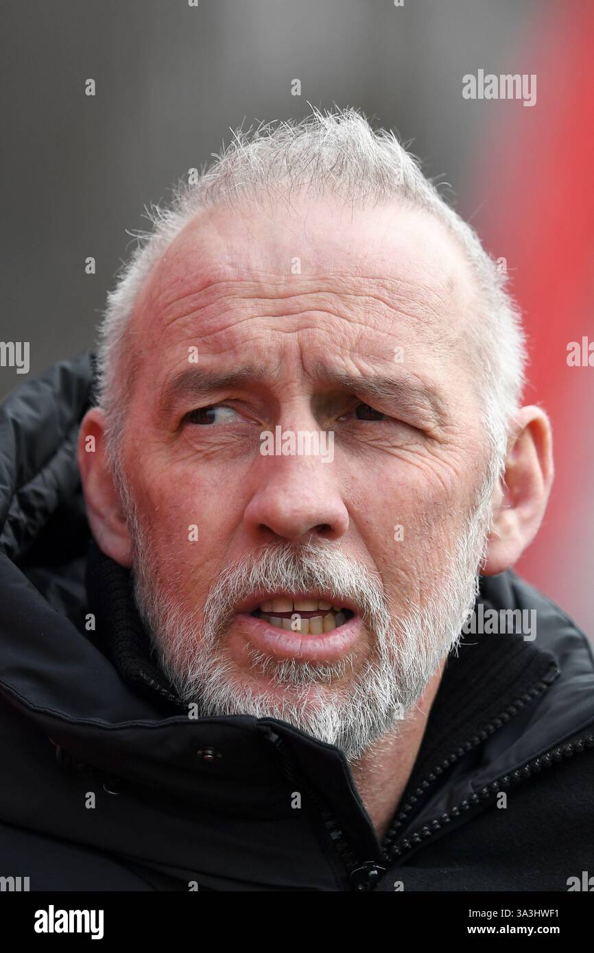 France. 16th Mar, 2025. Eric ROY (Entraineur Brest SB29) during the ...