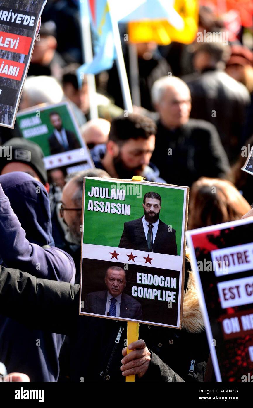 Paris, France. 15th Mar, 2025. Rally in support of the Alawite ...