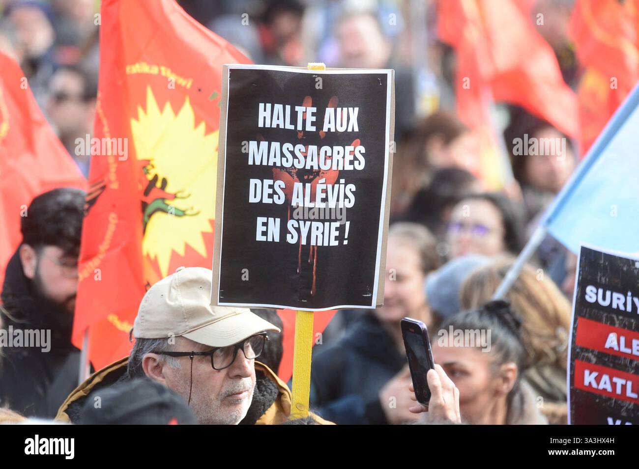 Paris, France. 15th Mar, 2025. Rally in support of the Alawite ...