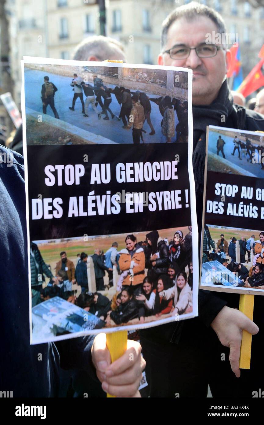 Paris, France. 15th Mar, 2025. Rally in support of the Alawite ...
