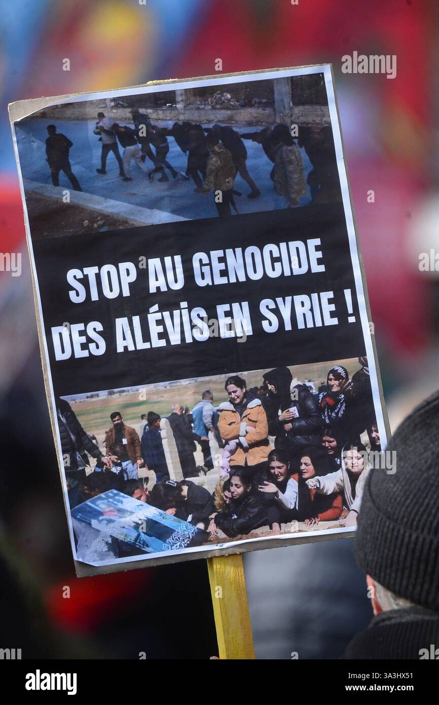 Paris, France. 15th Mar, 2025. Rally in support of the Alawite ...