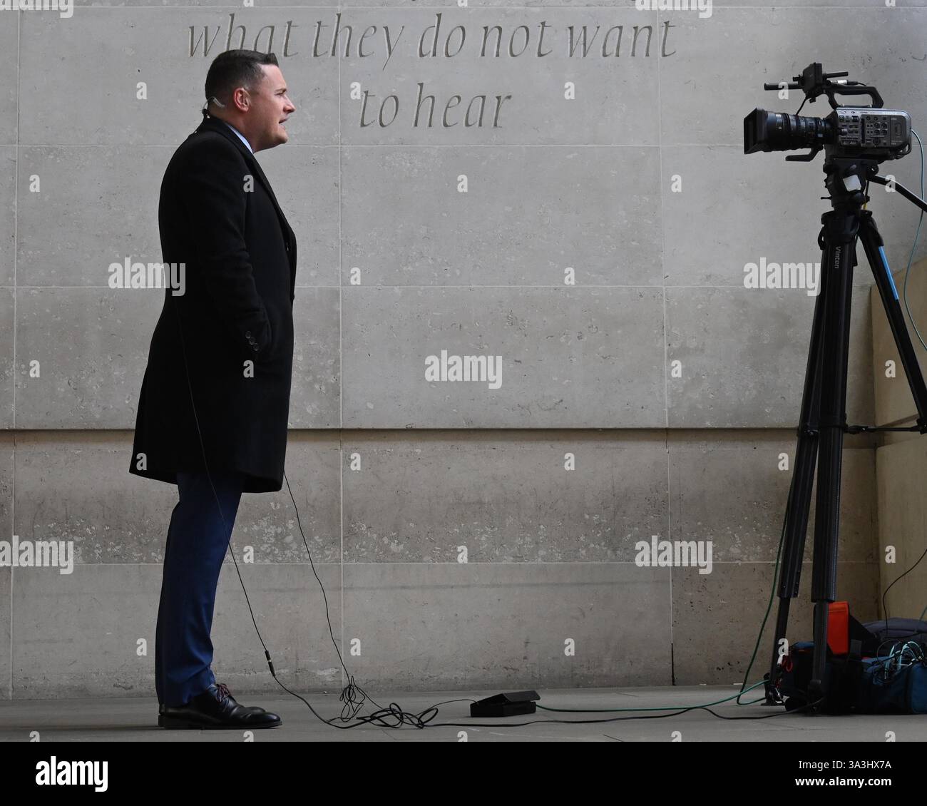 Health Secretary Wes Streeting speaks to the media outside BBC ...
