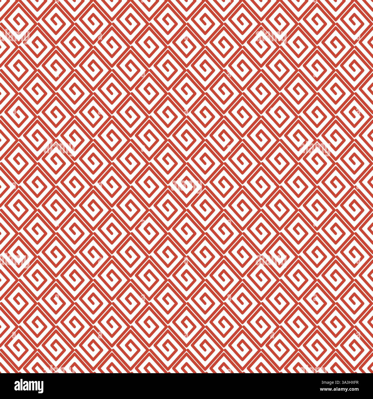 seamless japanese pattern line art outline style with red color, vector ...