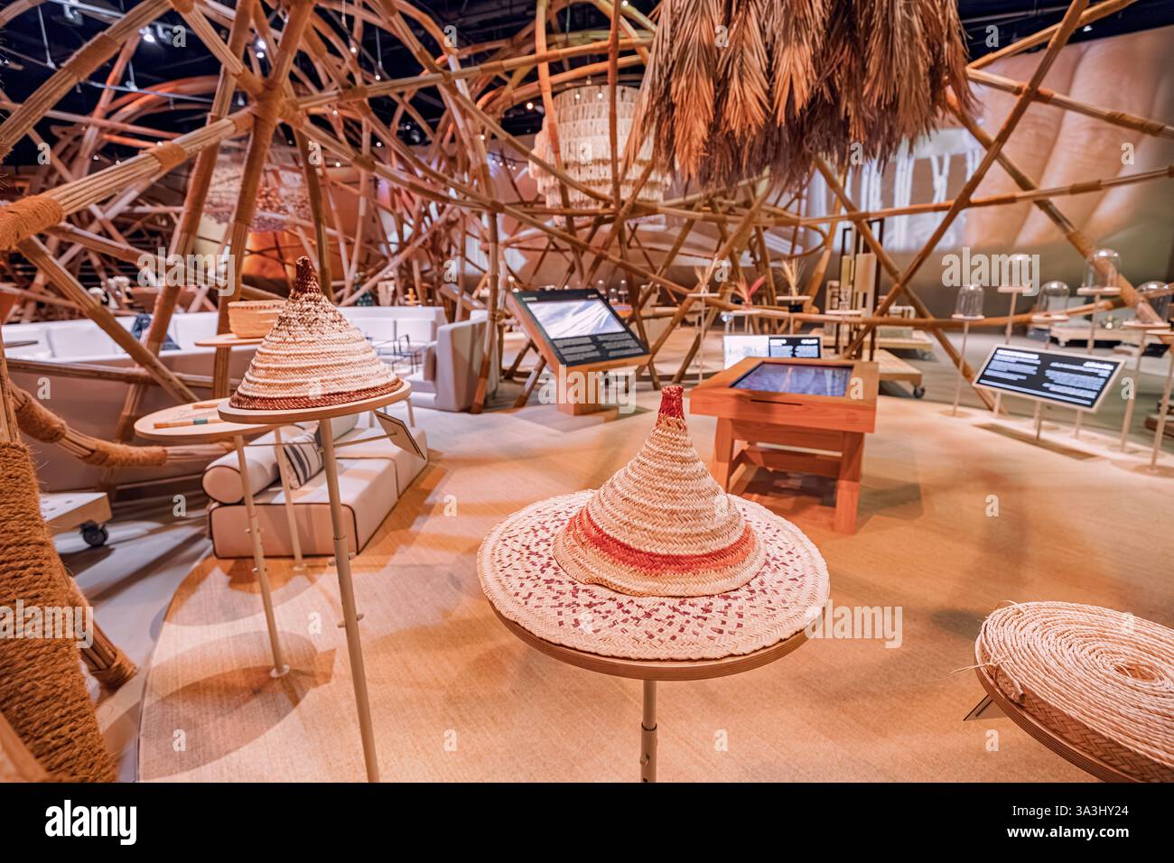 16 January 2025, Abu Dhabi, UAE: Various traditional handmade crafts ...